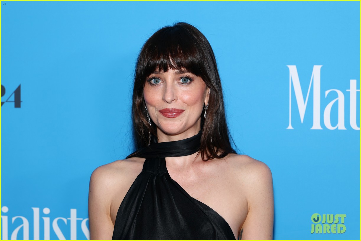 Chris Evans & Dakota Johnson Kiss Pedro Pascal Cutout at 'Materialists' Premiere In NYC: Photo ...