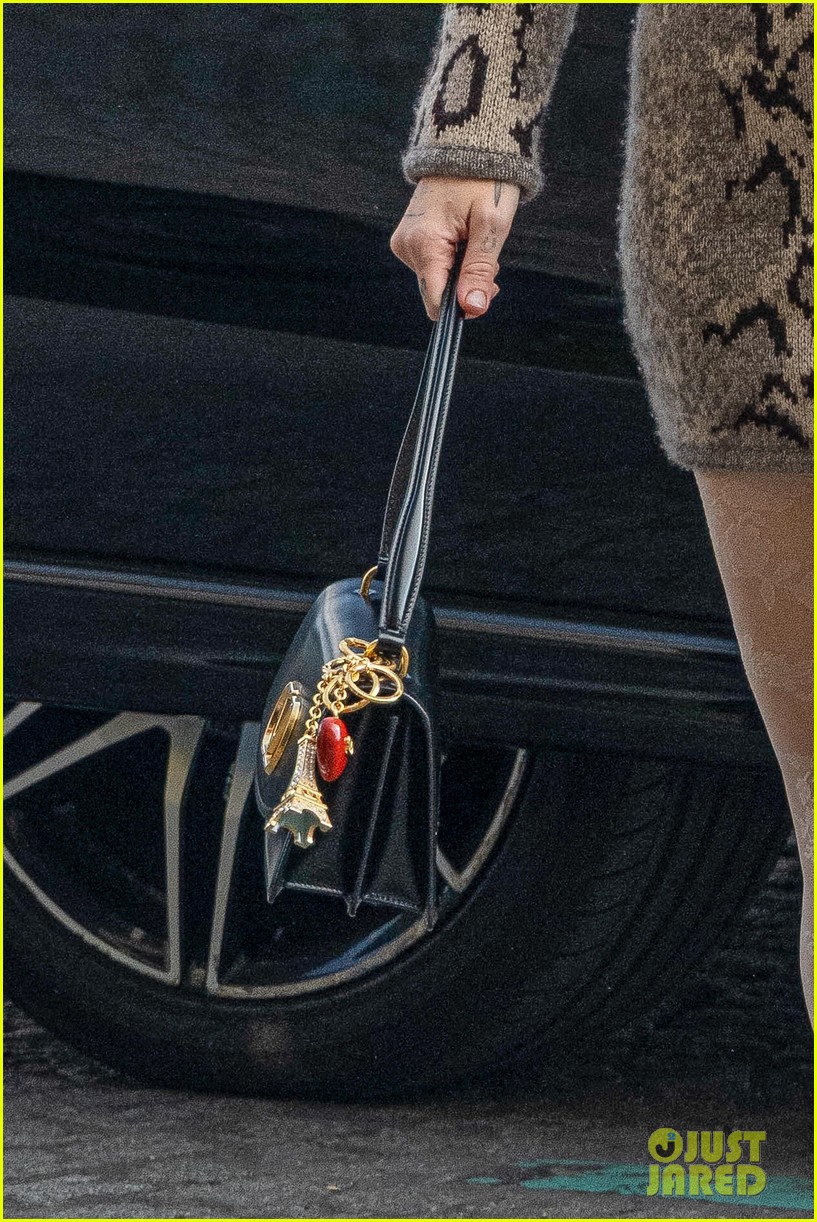 Miley Cyrus Rocks Animal-Print Dress & Bleached Eyebrows in Paris ...