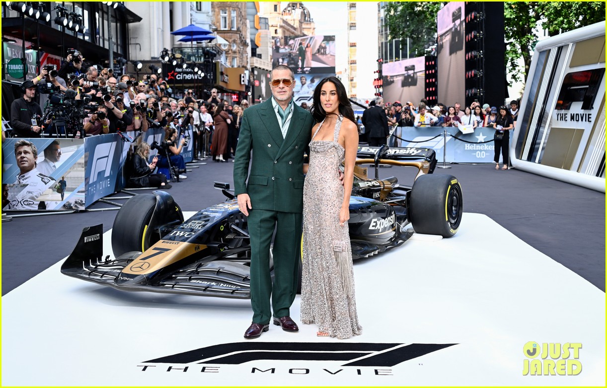 Brad Pitt's Girlfriend Ines de Ramon Helps Fix His Clothes on 'F1' London Premiere Red Carpet ...