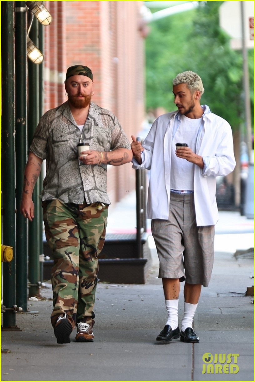 Sam Smith Goes Incognito In Full Camo Outfit For Coffee Run With ...