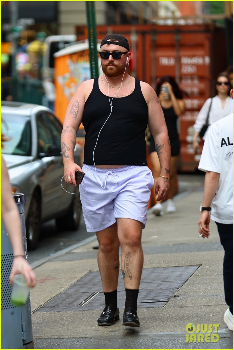 Sam Smith Wears Black Tank & Purple Shorts for Stroll Around NYC: Photo ...
