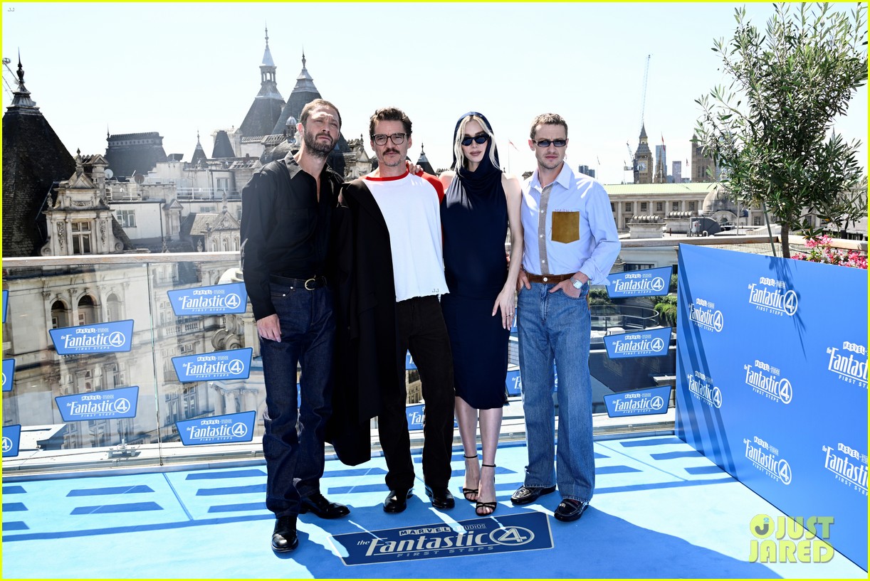 Pedro Pascal Along with Ebon Moss-Bachrach, Vanessa Kirby, & Joseph Quinn Attend 'Fantastic Four ...