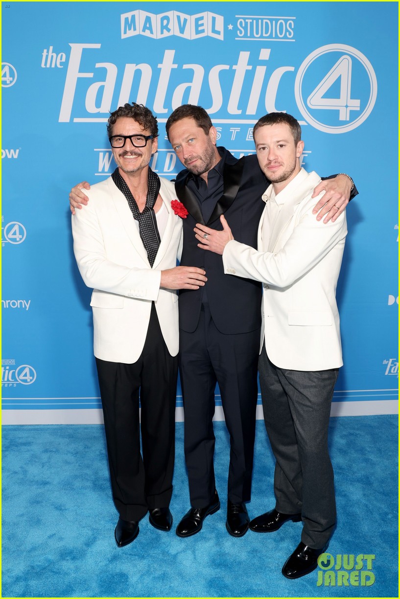 Pedro Pascal & Joseph Quinn Match In White at 'The Fantastic Four: First Steps' Los Angeles ...