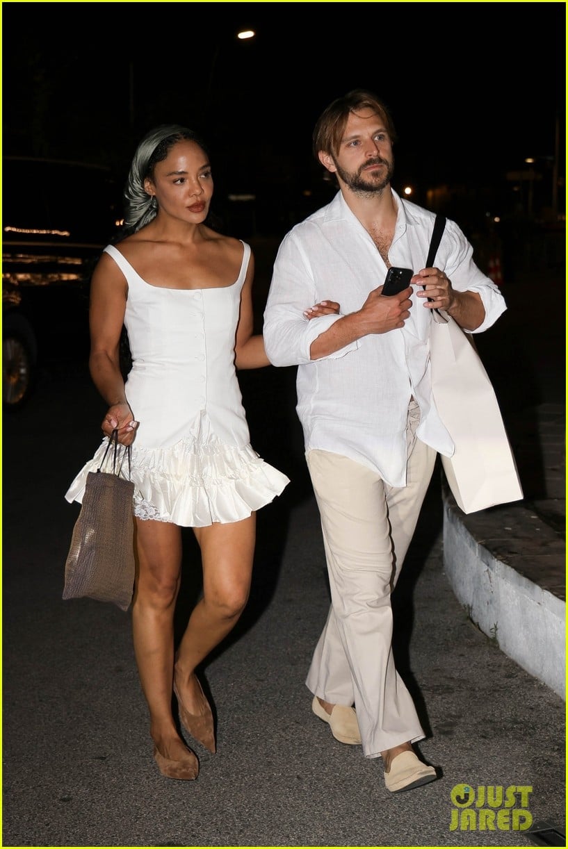 Tessa Thompson & Boyfriend Brandon Green Coordinate in White Outfits ...