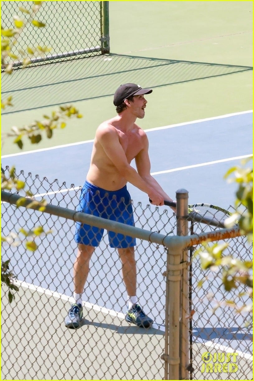 Logan Lerman Goes Shirtless for Tennis Match in L.A.: Photo 5184823 ...