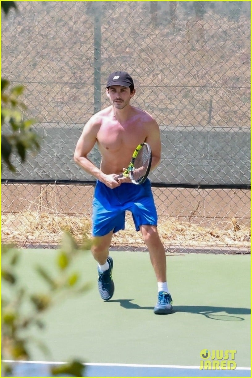 Logan Lerman Goes Shirtless for Tennis Match in L.A.: Photo 5184833 ...