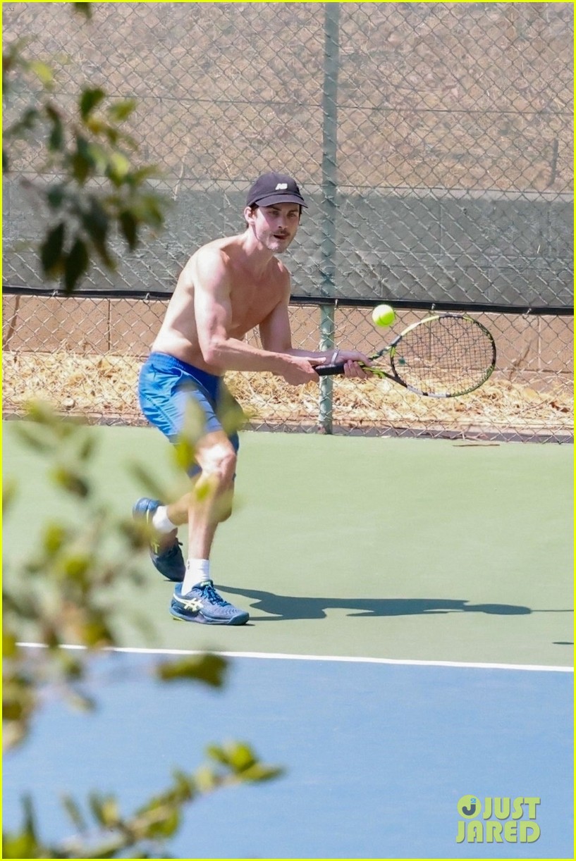Logan Lerman Goes Shirtless for Tennis Match in L.A.: Photo 5184840 ...