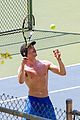 Logan Lerman Goes Shirtless for Tennis Match in L.A.: Photo 5184816 ...