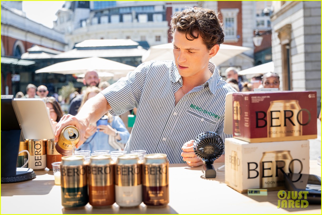 Tom Holland Pours Drinks & Greets Fans at Pop Up Event for His Non ...