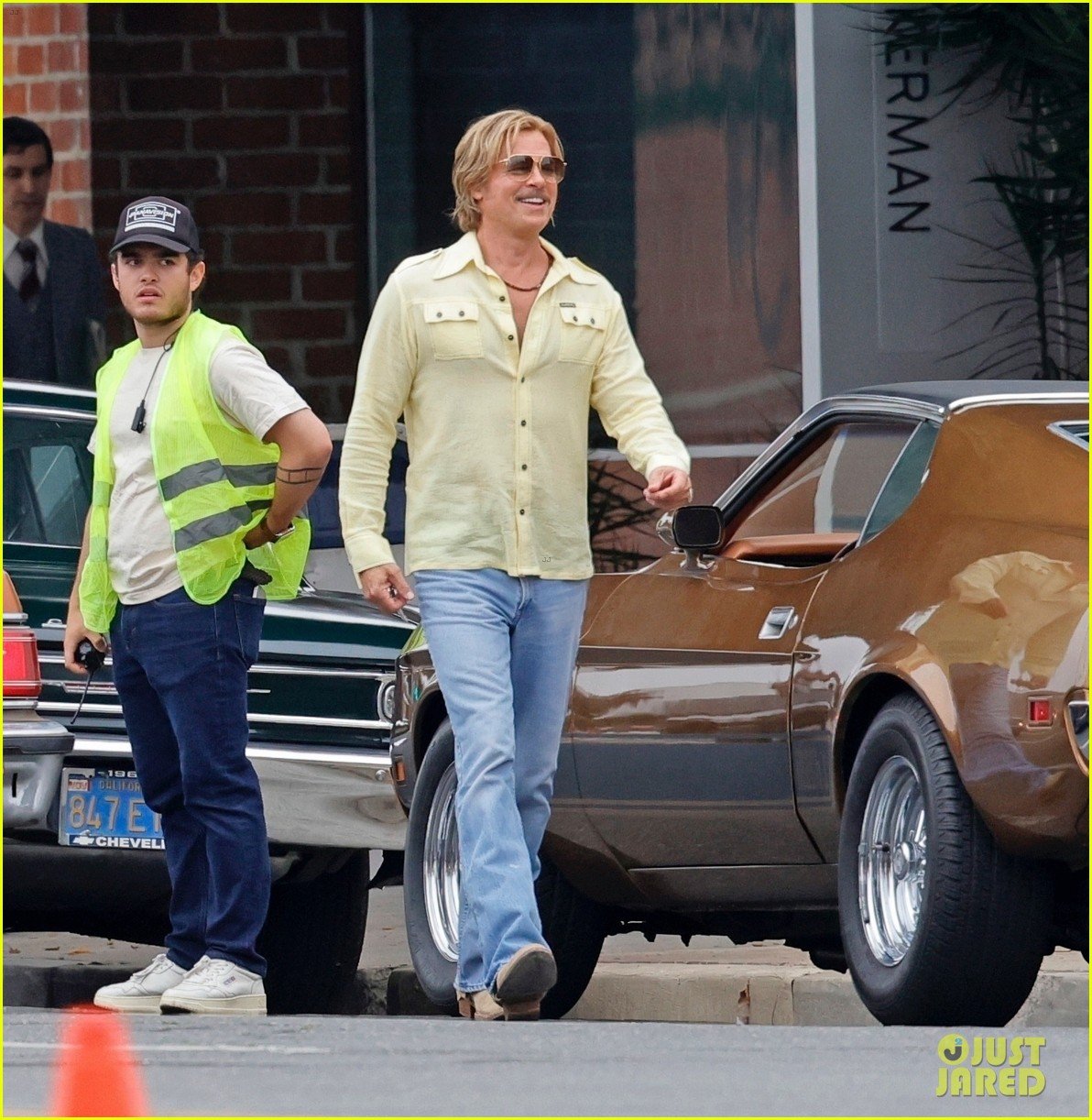 'The Adventures of Cliff Booth' Set: Brad Pitt Flashes a Smile While ...