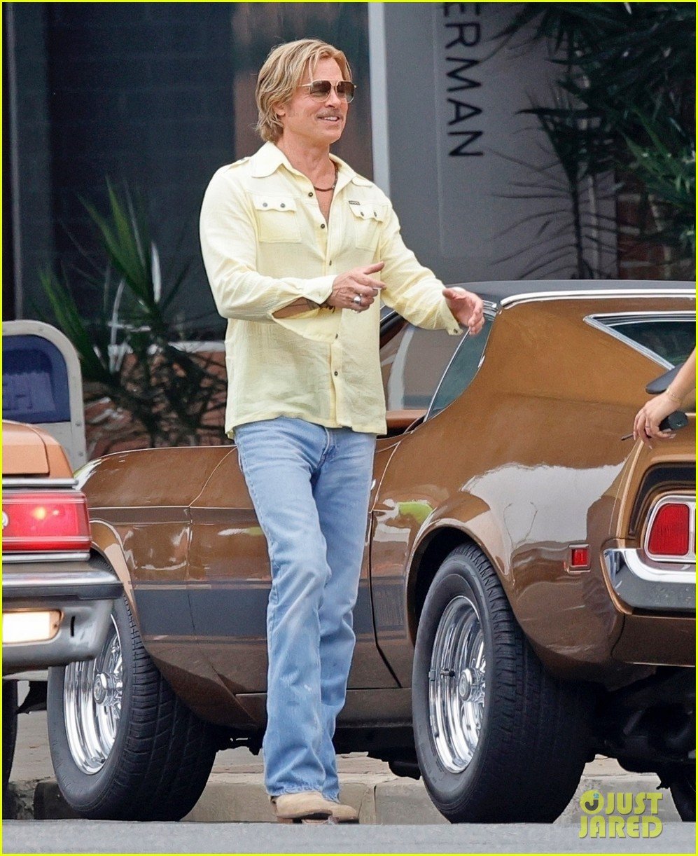 'The Adventures of Cliff Booth' Set: Brad Pitt Flashes a Smile While ...