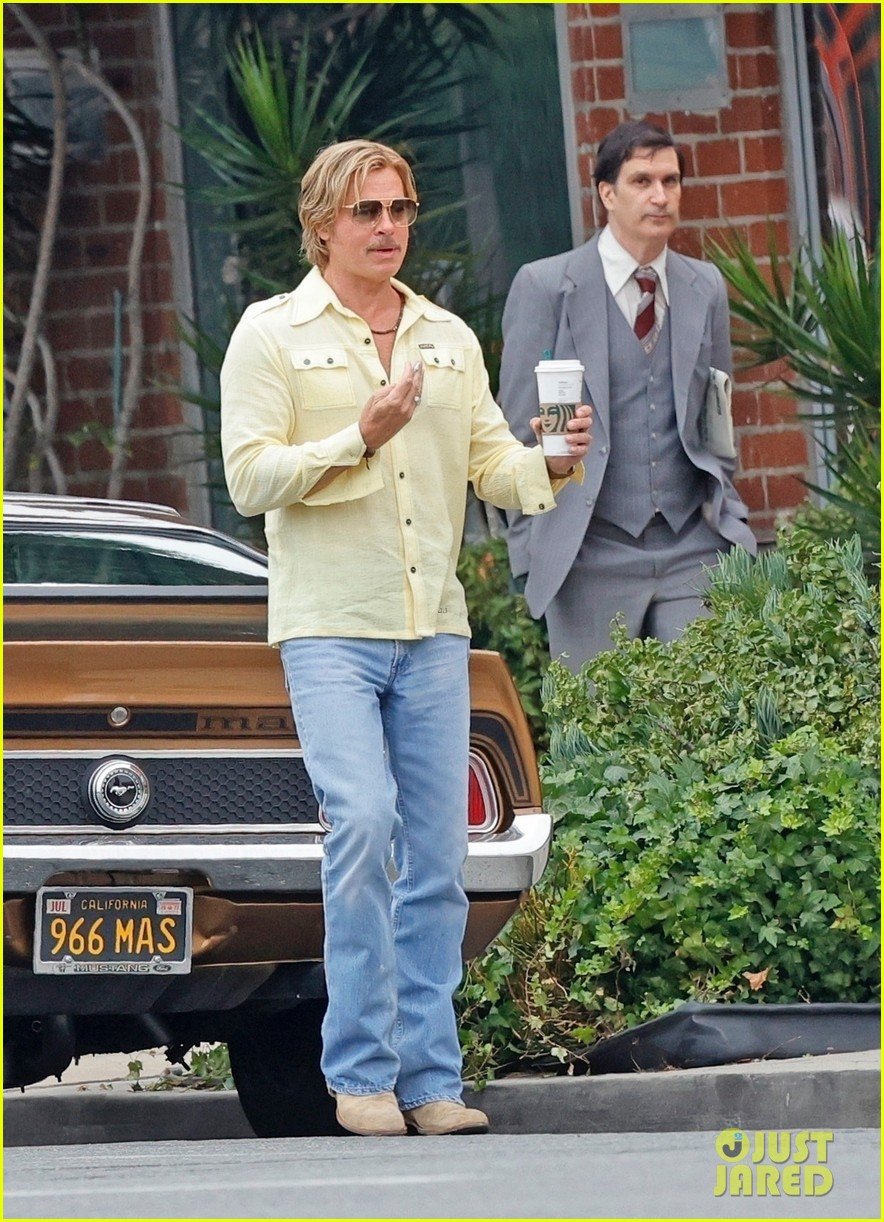 'The Adventures of Cliff Booth' Set: Brad Pitt Flashes a Smile While ...