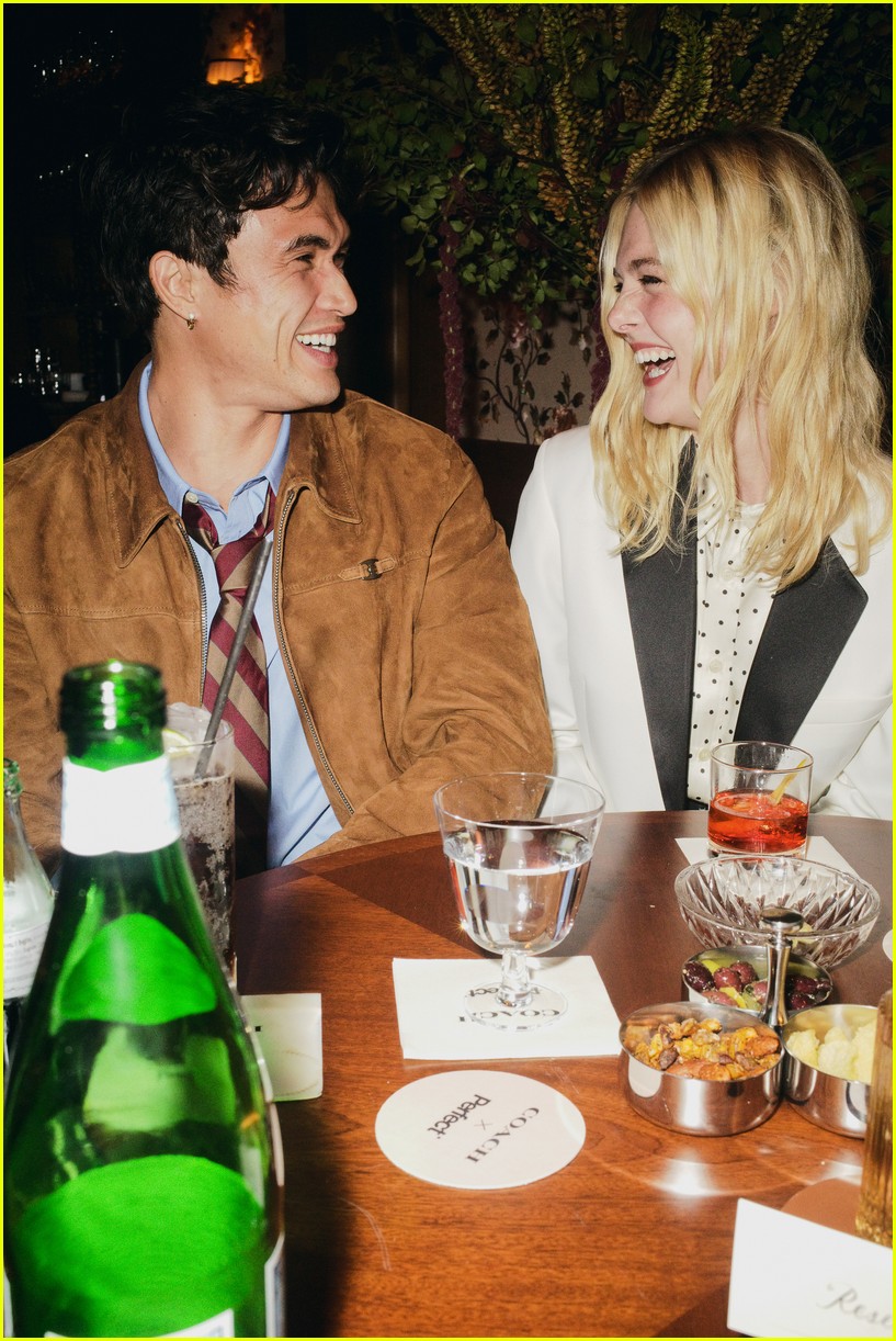 Elle Fanning Goes All Denim for Coach's NYFW Show with Charles Melton ...