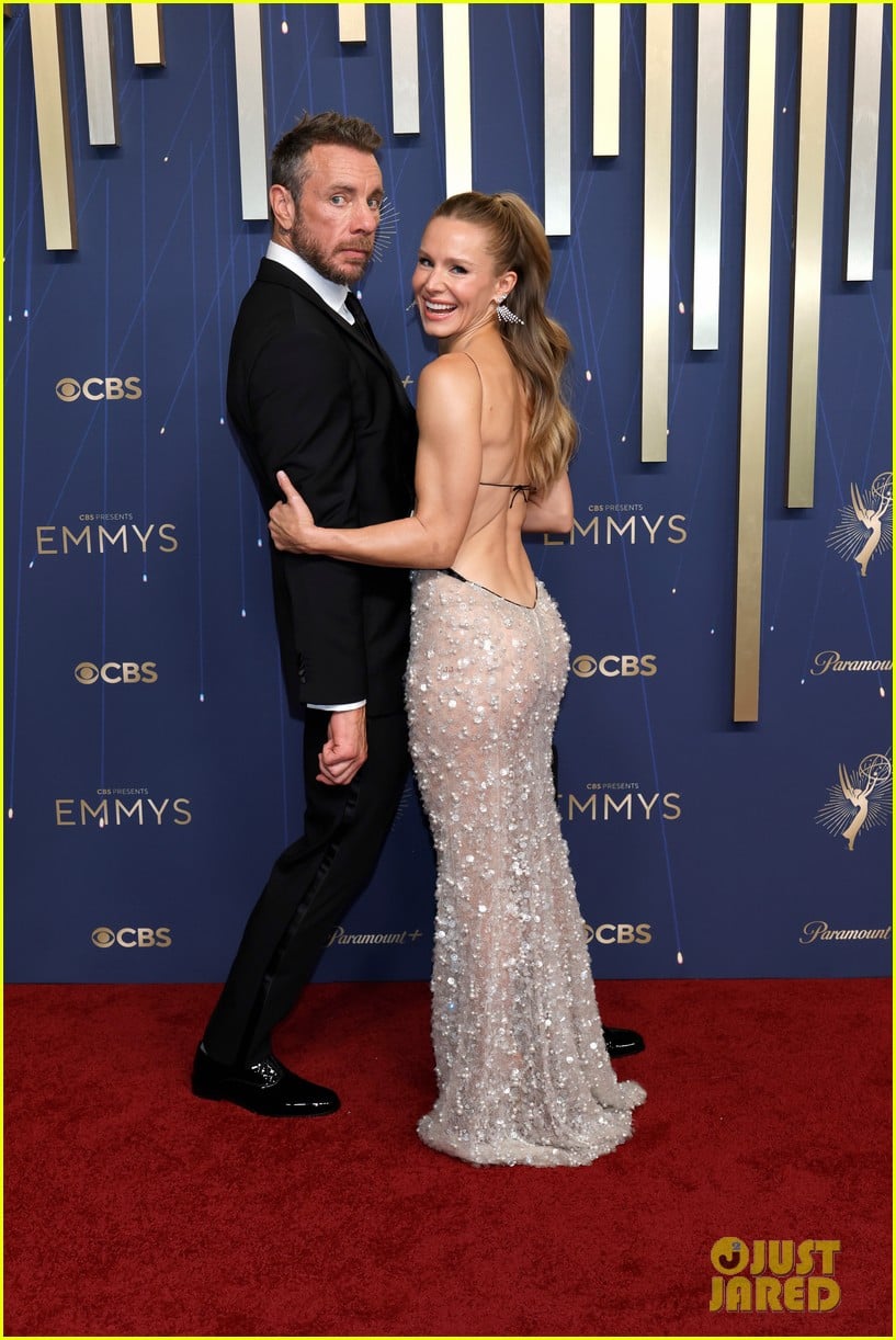 Kristen Bell & Husband Dax Shepard Strike Funny Poses on Emmys 2025 Red Carpet to Support ...