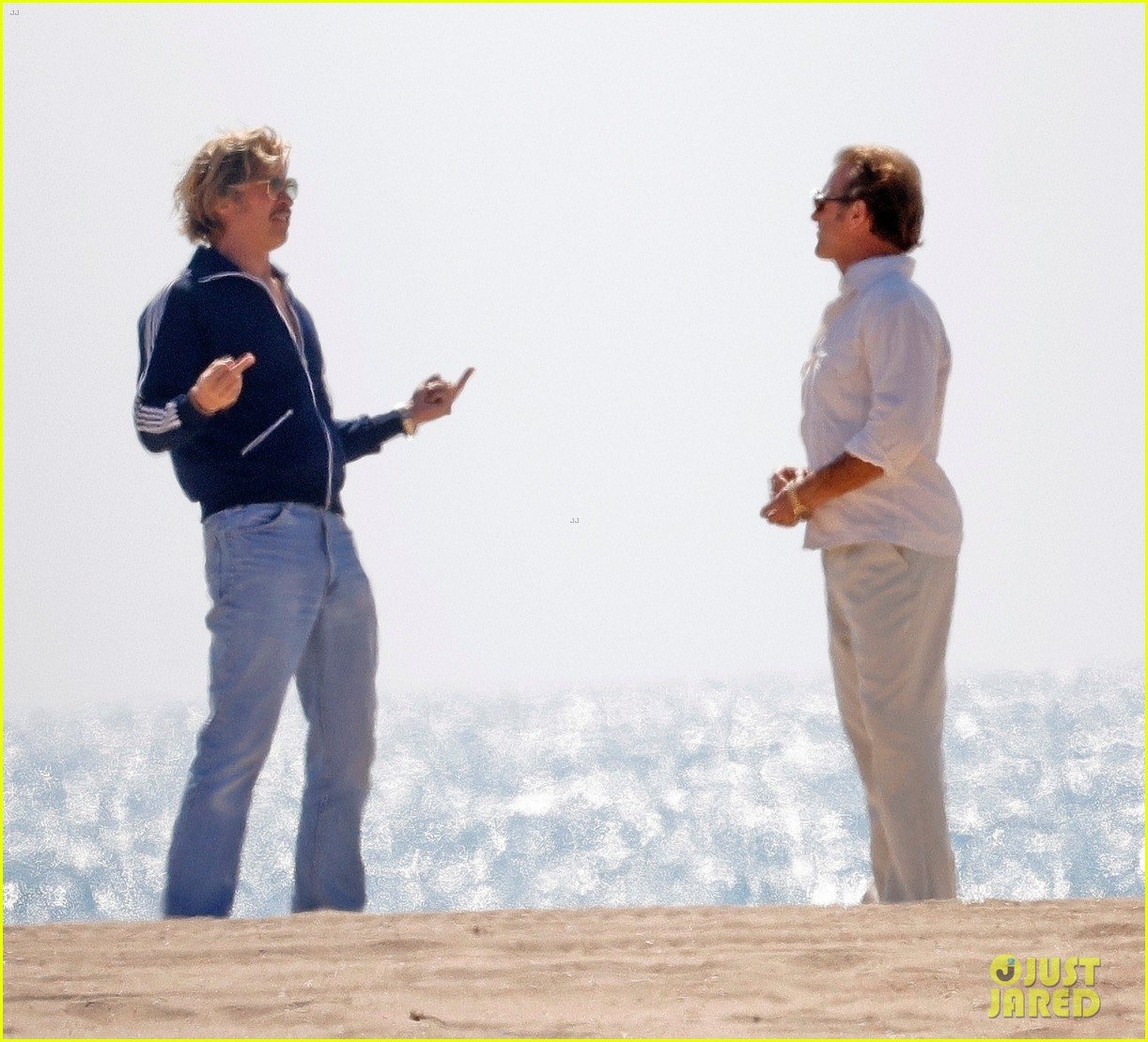 Brad Pitt & Scott Caan Film A Beach Scene for 'The Adventures of Cliff ...