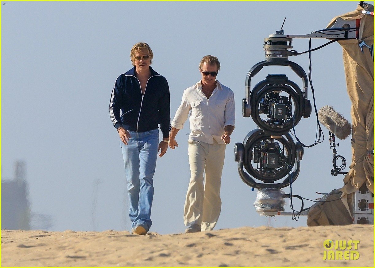 Brad Pitt & Scott Caan Film A Beach Scene for 'The Adventures of Cliff ...