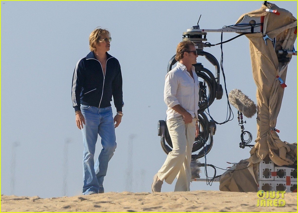 Brad Pitt & Scott Caan Film A Beach Scene for 'The Adventures of Cliff ...