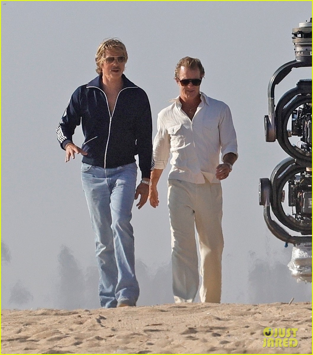 Brad Pitt & Scott Caan Film A Beach Scene for 'The Adventures of Cliff Booth' - New Set Photos ...
