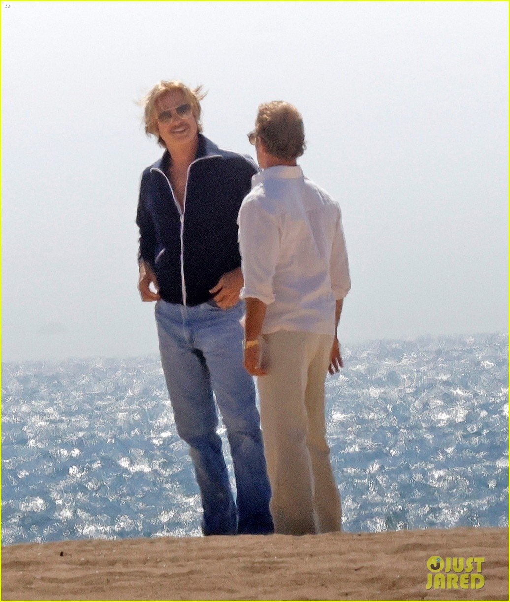 Brad Pitt & Scott Caan Film A Beach Scene for 'The Adventures of Cliff ...
