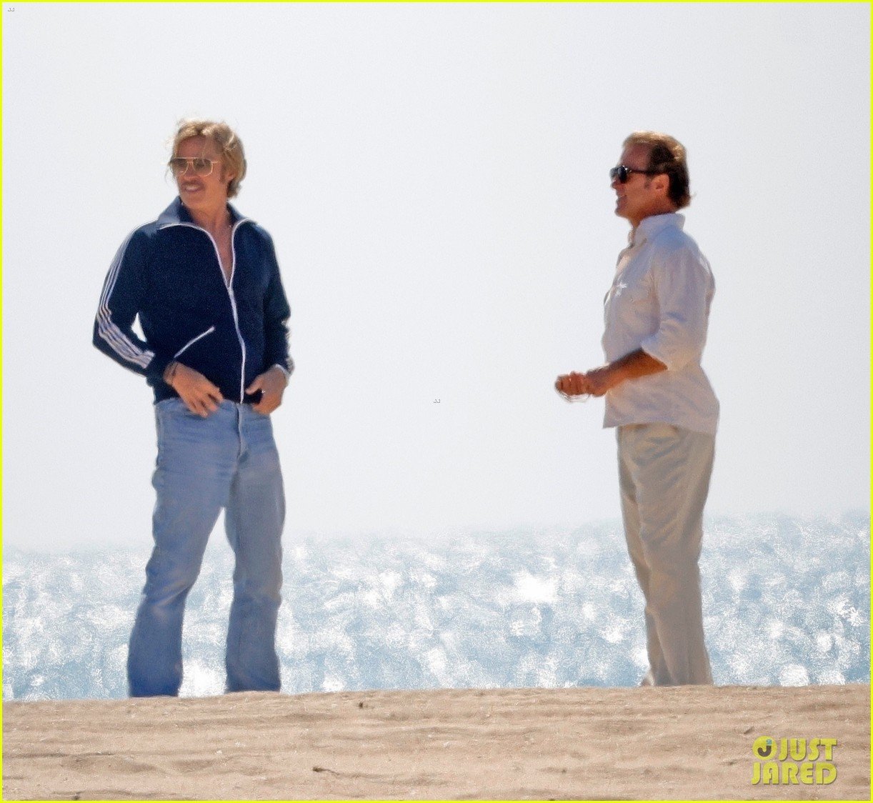 Brad Pitt & Scott Caan Film A Beach Scene for 'The Adventures of Cliff ...