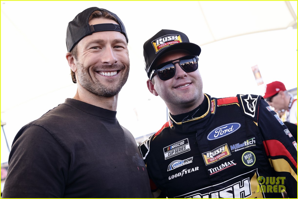 Glen Powell Serves as Grand Marshall at NASCAR Race In Las Vegas Before ...