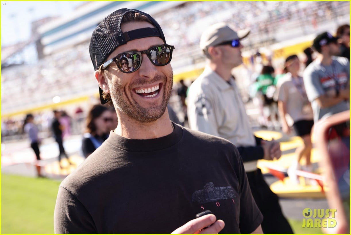 Glen Powell Serves as Grand Marshall at NASCAR Race In Las Vegas Before ...
