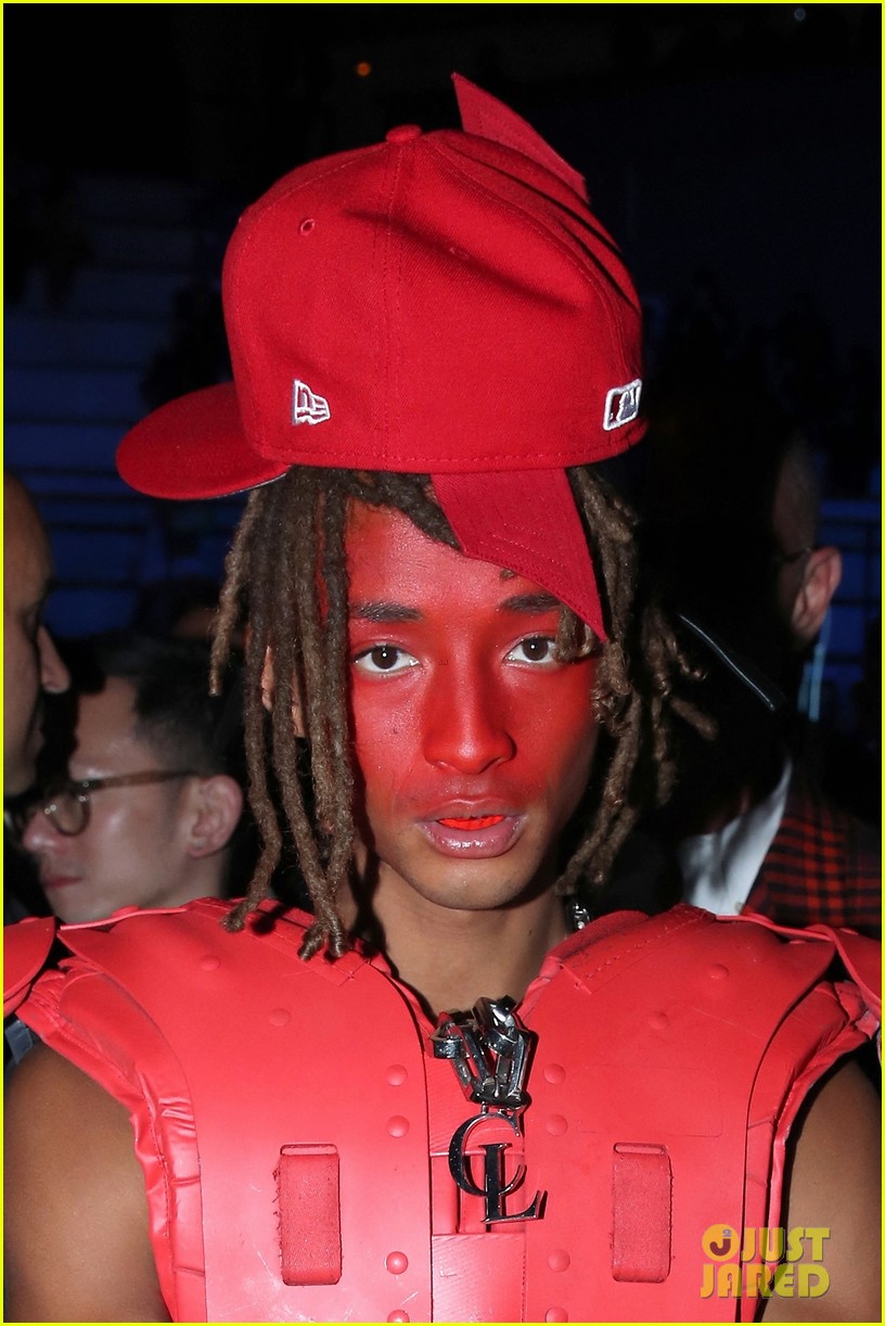 Jaden Smith Wears Red Face Paint & All-Red Outfit at Christian ...