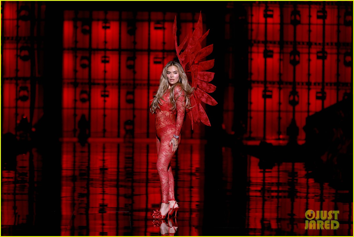 Karol G Wears Red Wings While Walking Victoria's Secret Fashion Show Runway After Performing ...