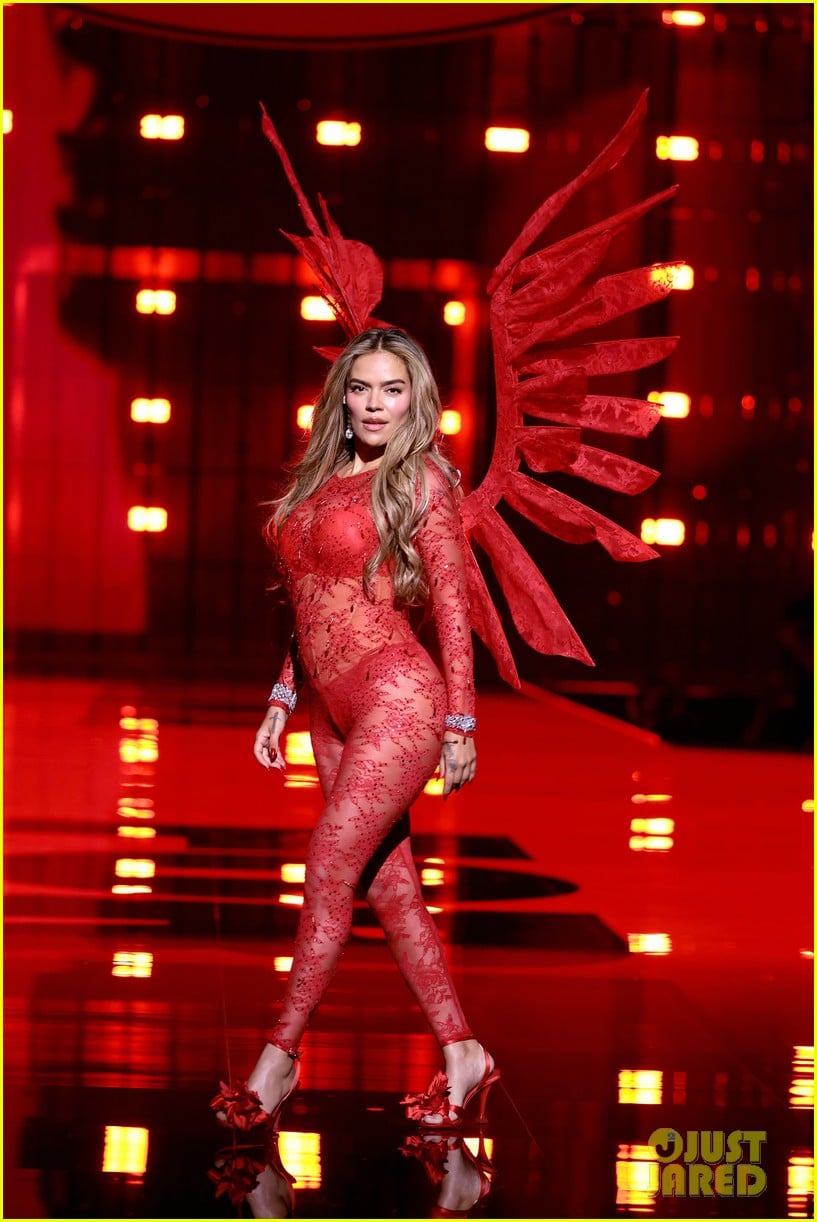 Karol G Wears Red Wings While Walking Victoria's Secret Fashion Show Runway After Performing ...