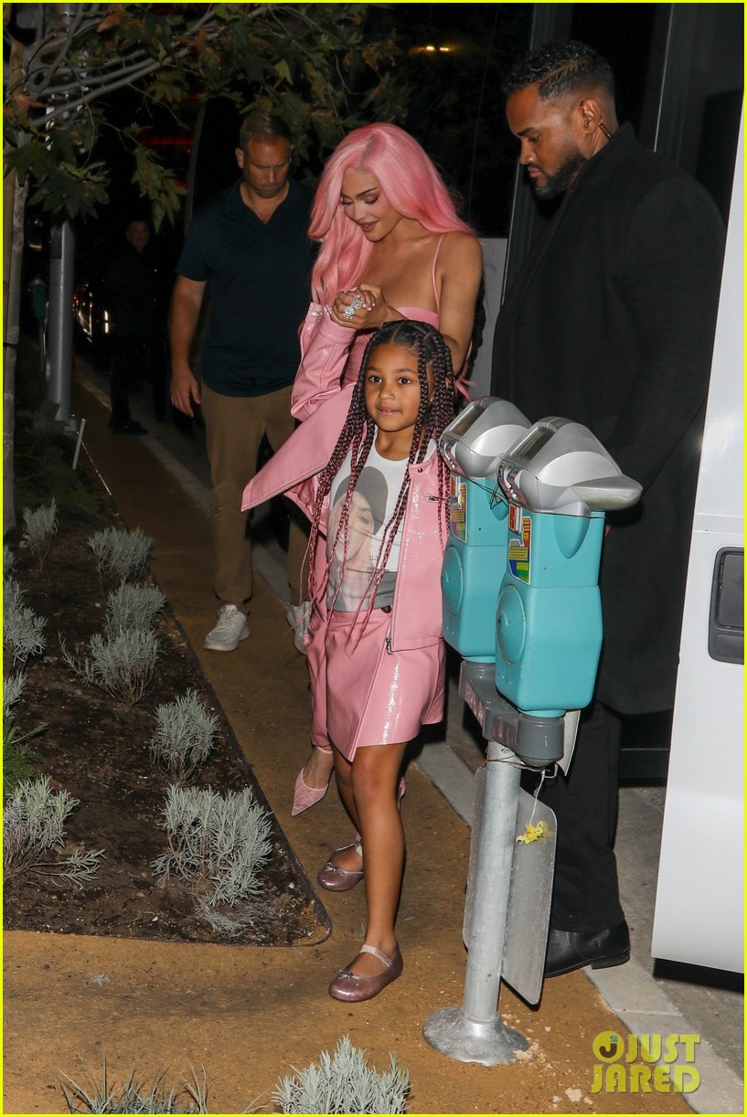 Kylie Jenner Wears Pink Latex Dress, Matches with Daughter Stormi at Kylie Cosmetics 10th ...