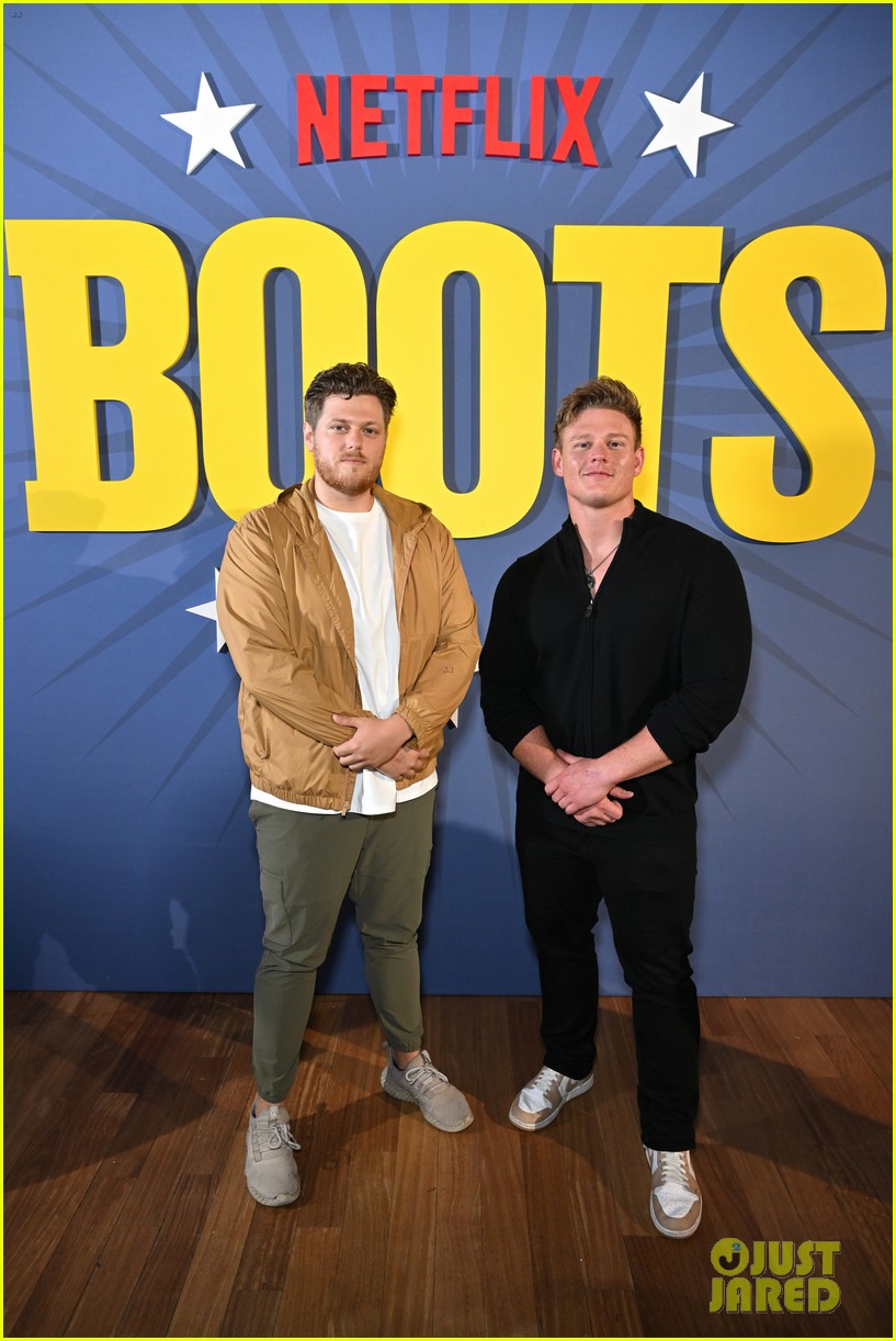 Miles Heizer & Angus O'Brien Put Arms On Display at 'Boots' Celebration ...