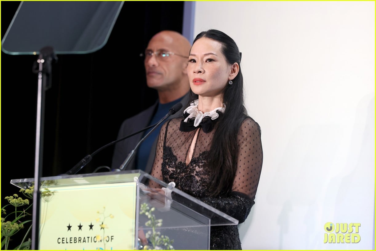Dwayne Johnson Presents Lucy Liu With the Trailblazer Award at the Critics' Choice Association's ...