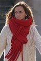 Emma Watson Looks Chic in Bright Red Scarf While Enjoying a Parisian ...