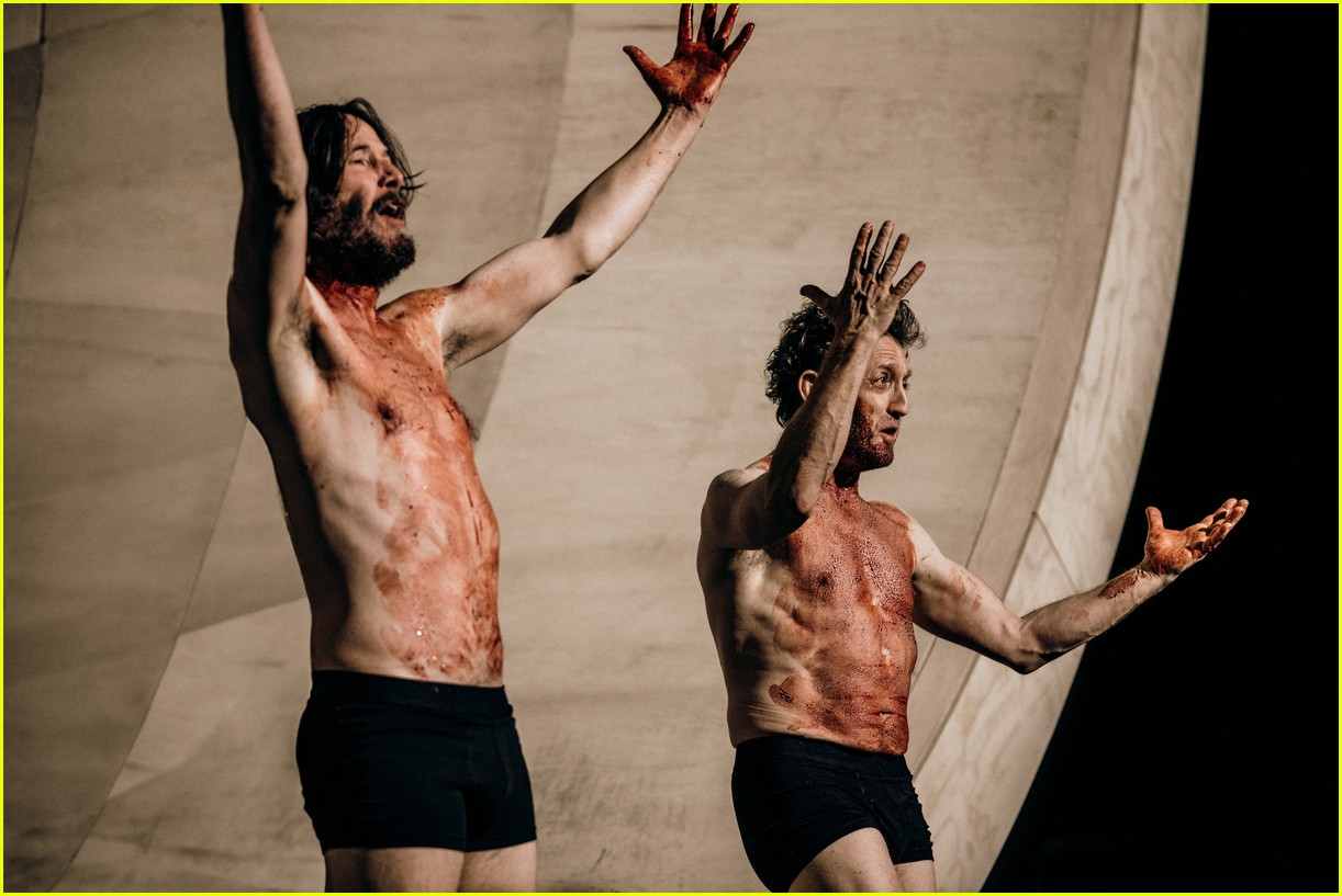 Keanu Reeves & Alex Winter Strip Down, Get Doused in Fake Blood for ...
