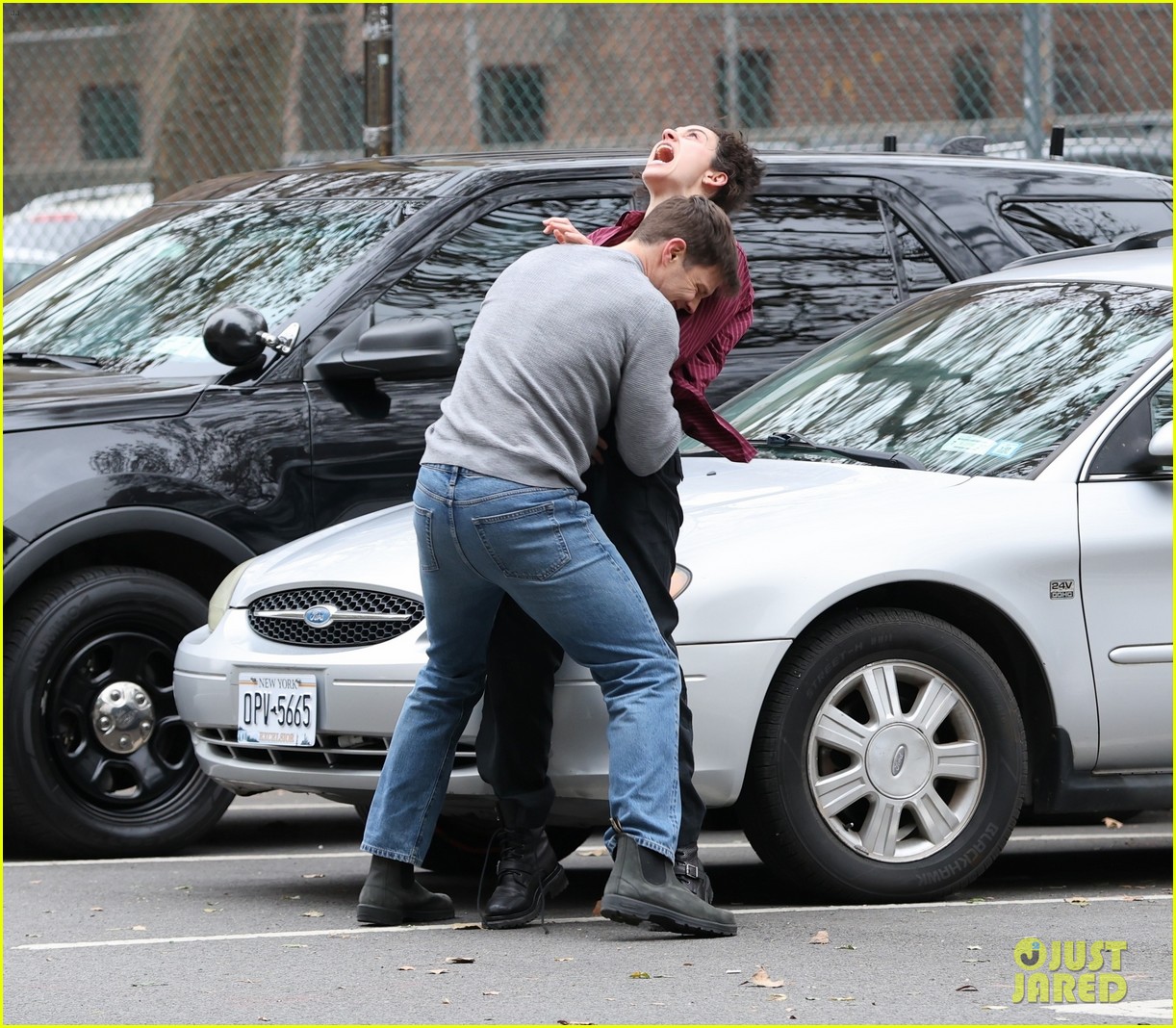 Jake Lacy & Emmy Rossum Film Intense Fight Scenes for 'Furious' Hulu ...