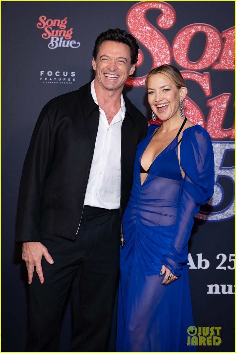 Kate Hudson Wears Blue Sheer Dress to 'Song Sung Blue' Premiere in ...