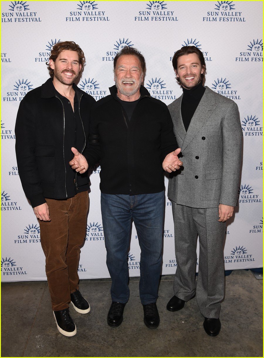 Arnold Schwarzenegger Makes Rare Appearance with Sons Patrick ...