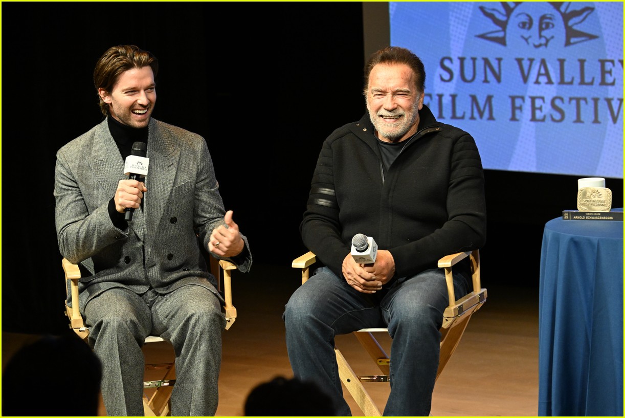 Arnold Schwarzenegger Makes Rare Appearance with Sons Patrick & Christopher for Sun Valley Film ...