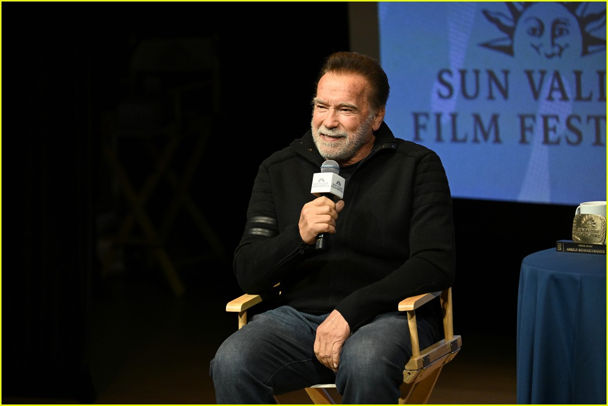 Arnold Schwarzenegger Makes Rare Appearance with Sons Patrick & Christopher for Sun Valley Film ...