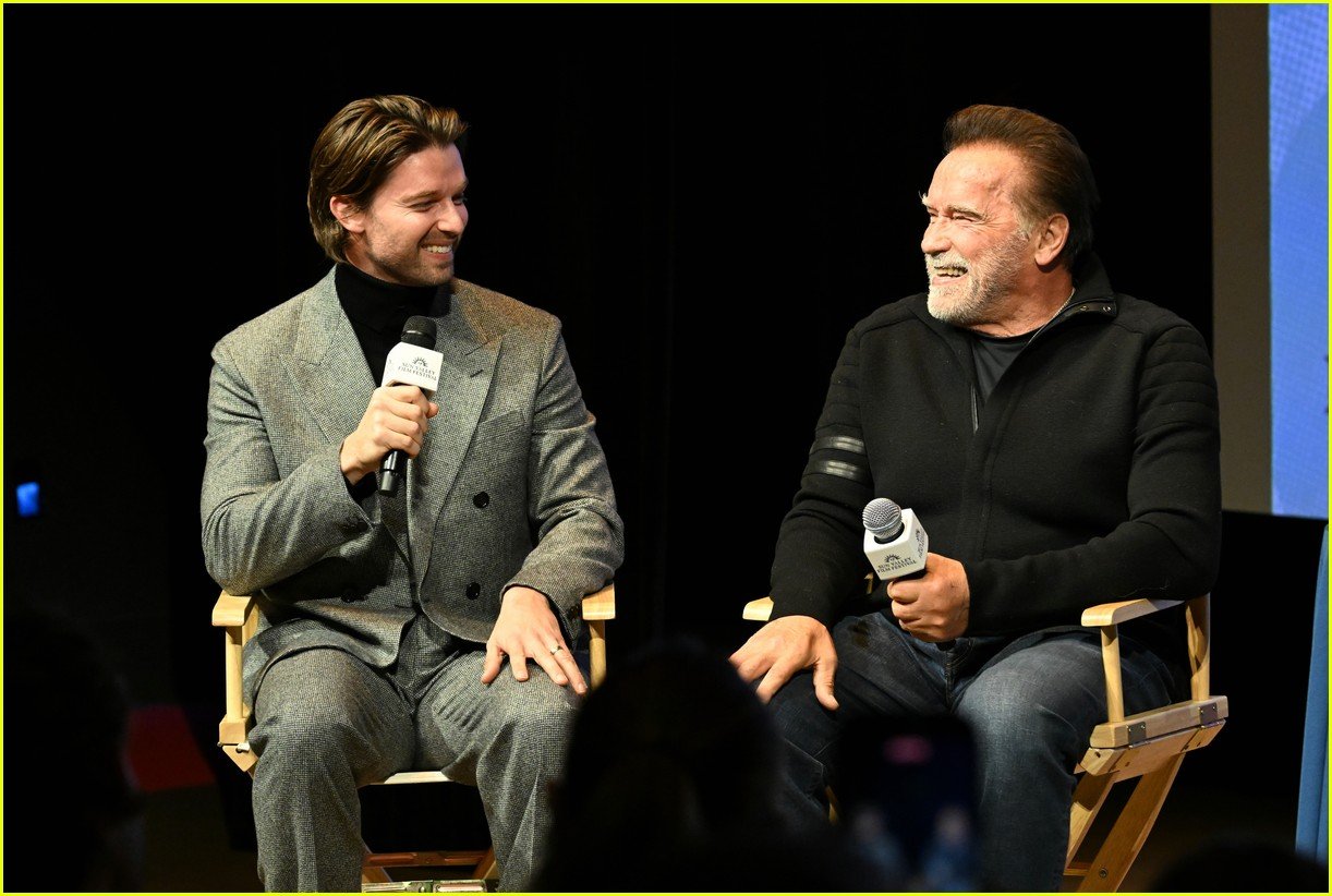 Arnold Schwarzenegger Makes Rare Appearance with Sons Patrick & Christopher for Sun Valley Film ...