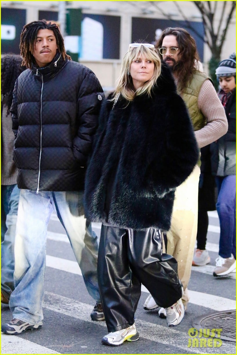 Heidi Klum Bundles Up In Fuzzy Coat For Weekend Outing With Husband Tom ...
