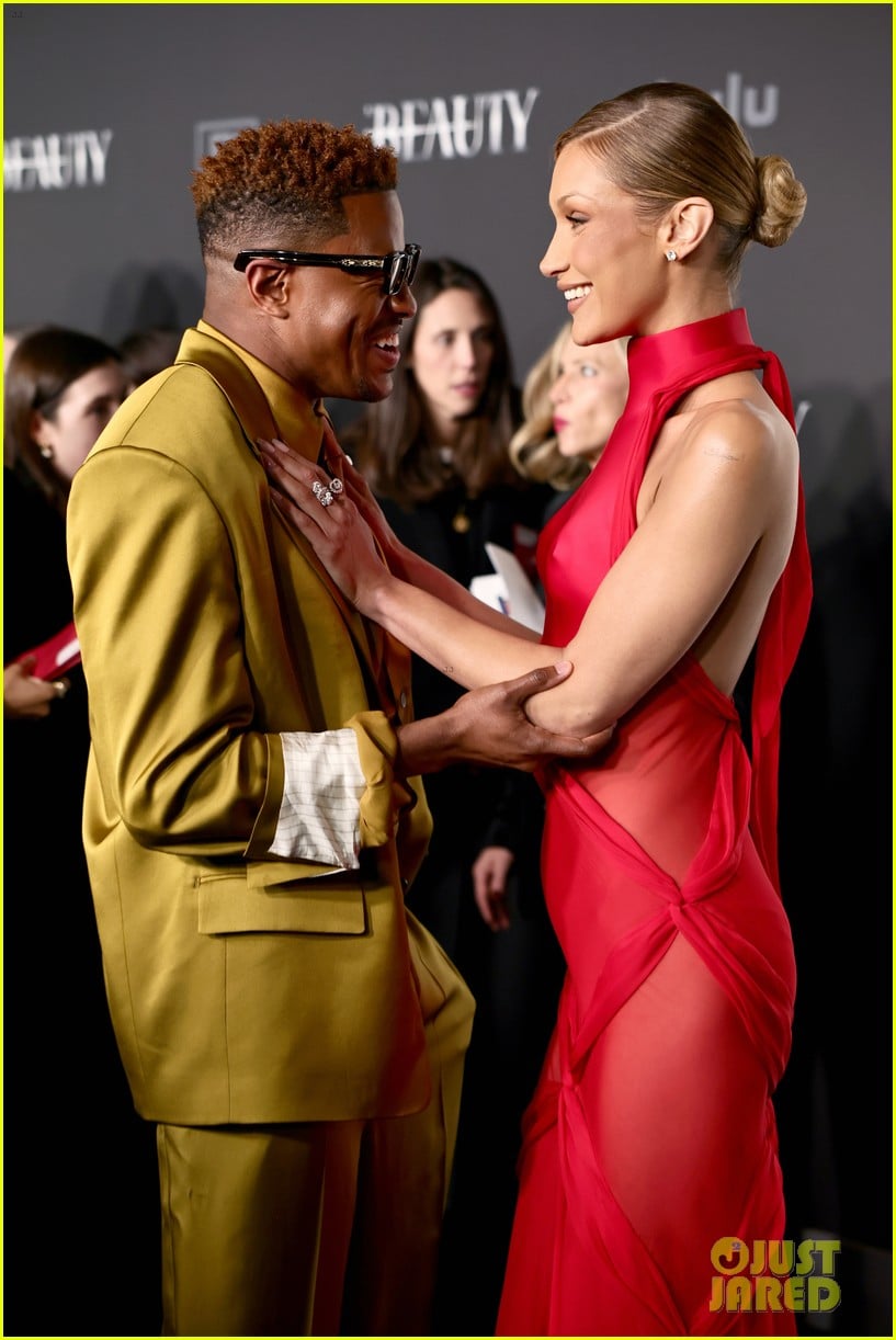 Bella Hadid Wows in Revealing Red Dress at 'The Beauty' Premiere to ...