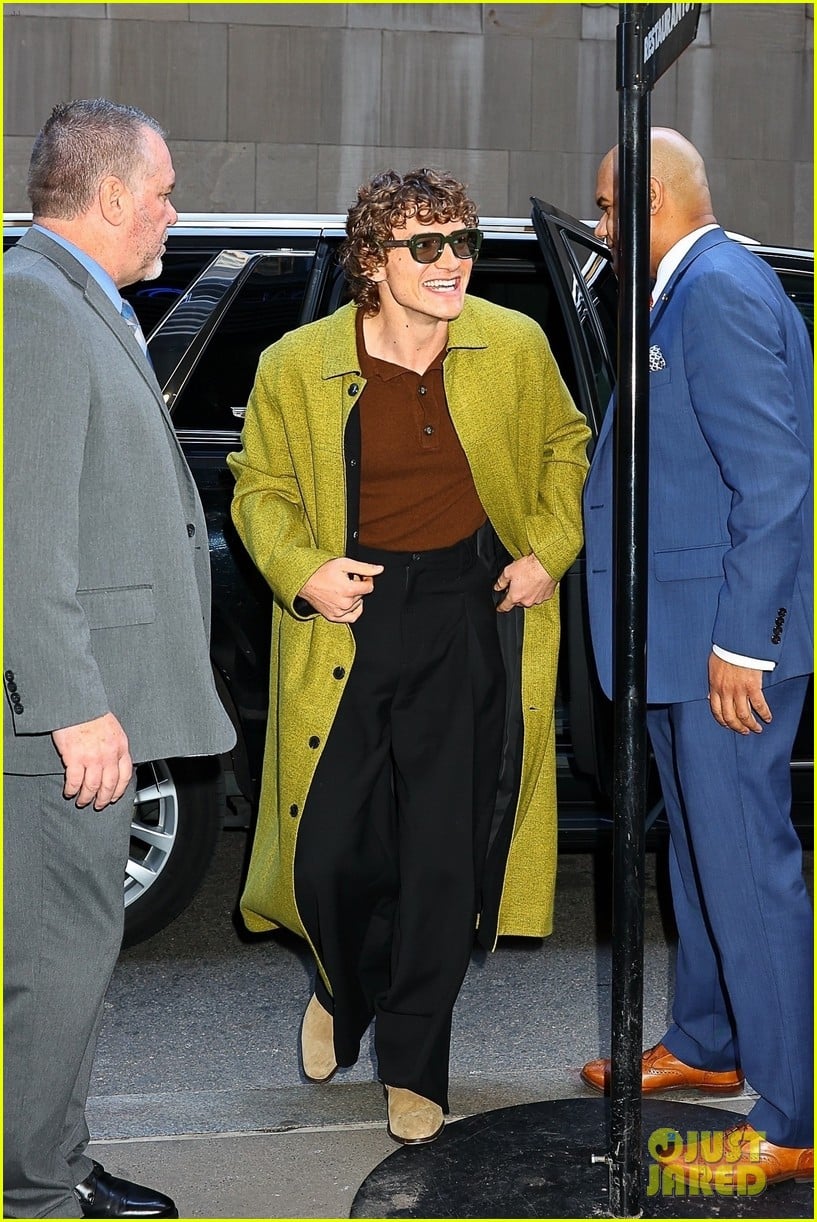 Connor Storrie Is All Smiles While Arriving For 'Late Night' Debut ...