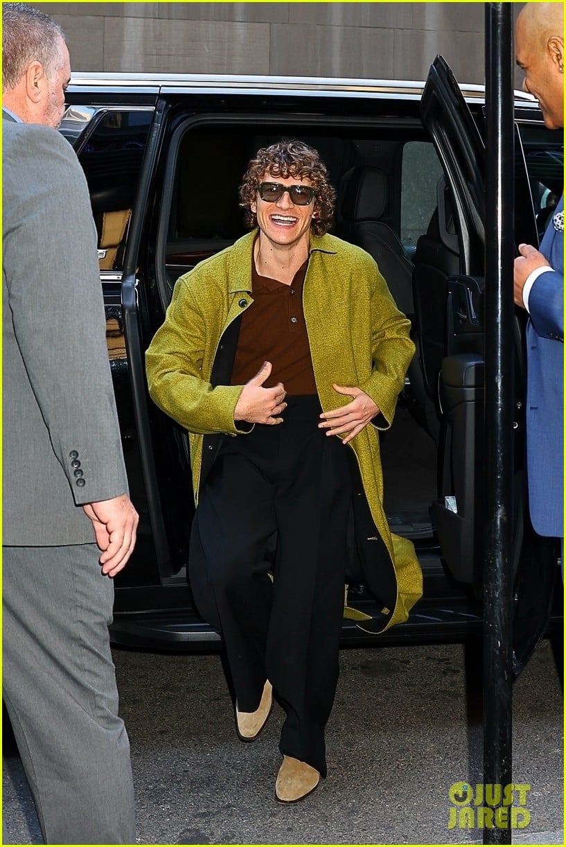 Connor Storrie Is All Smiles While Arriving For 'Late Night' Debut ...