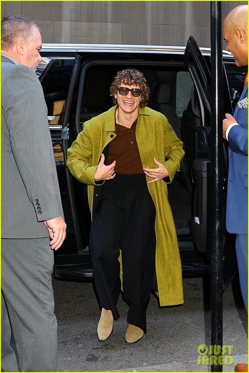 Connor Storrie Is All Smiles While Arriving For 'Late Night' Debut ...