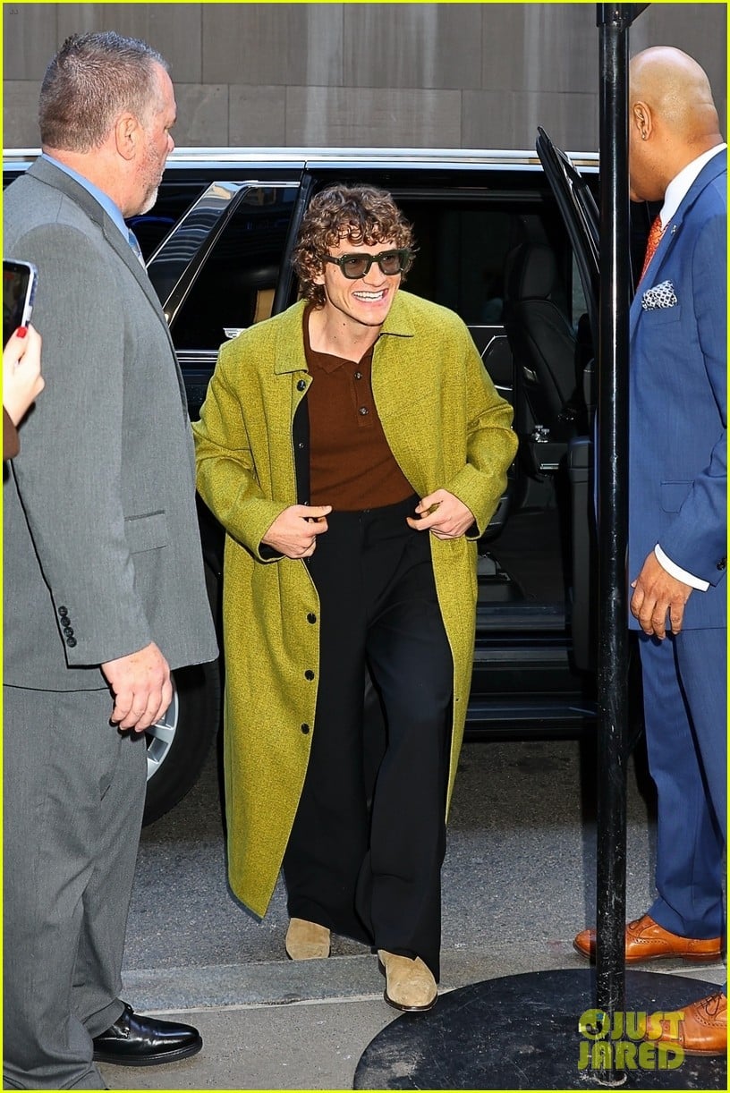 Connor Storrie Is All Smiles While Arriving For 'Late Night' Debut ...