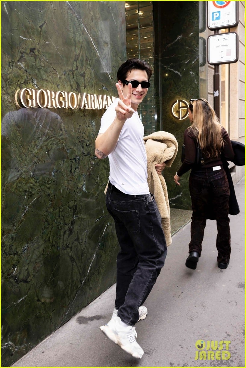 Hudson Williams Shops at Giorgio Armani During Milan Fashion Week ...