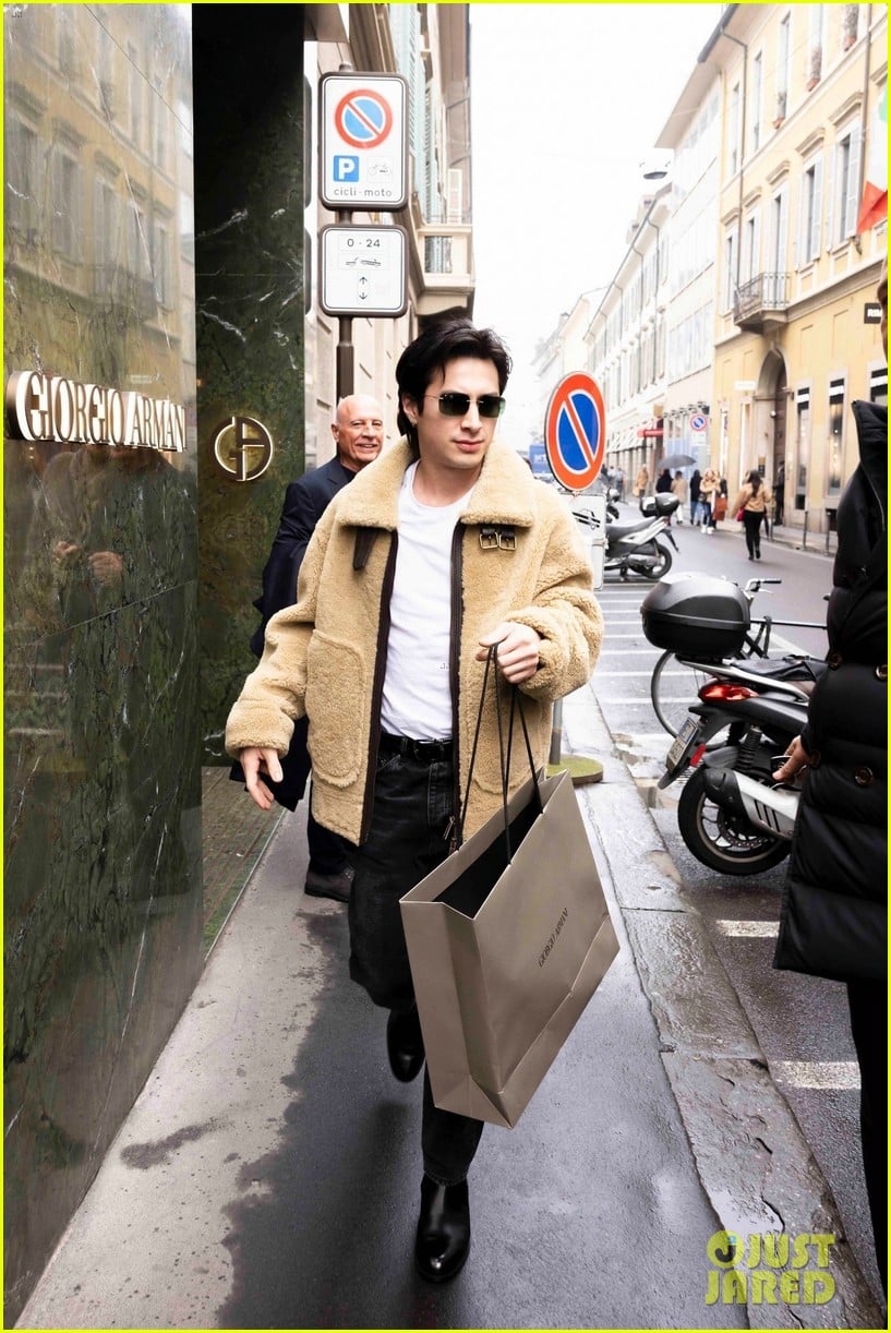 Hudson Williams Shops at Giorgio Armani During Milan Fashion Week ...