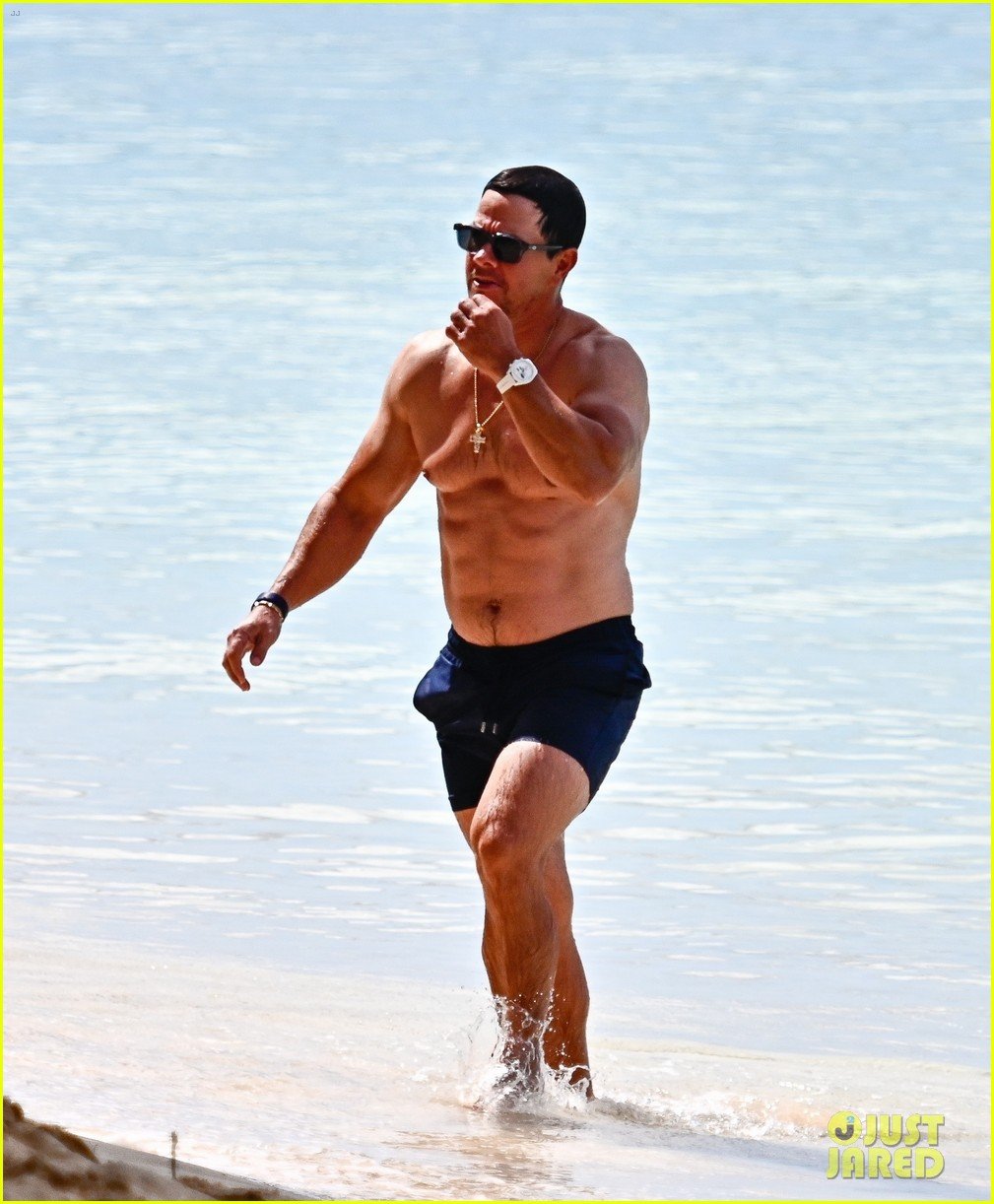 Mark Wahlberg Swims With Wife Rhea Durham During Relaxing Barbados ...