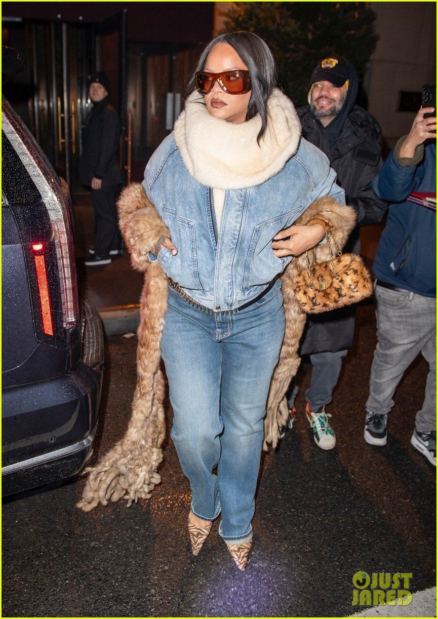 Rihanna Rocks a Denim-on-Denim Look to Boyfriend A$AP Rocky's Private ...